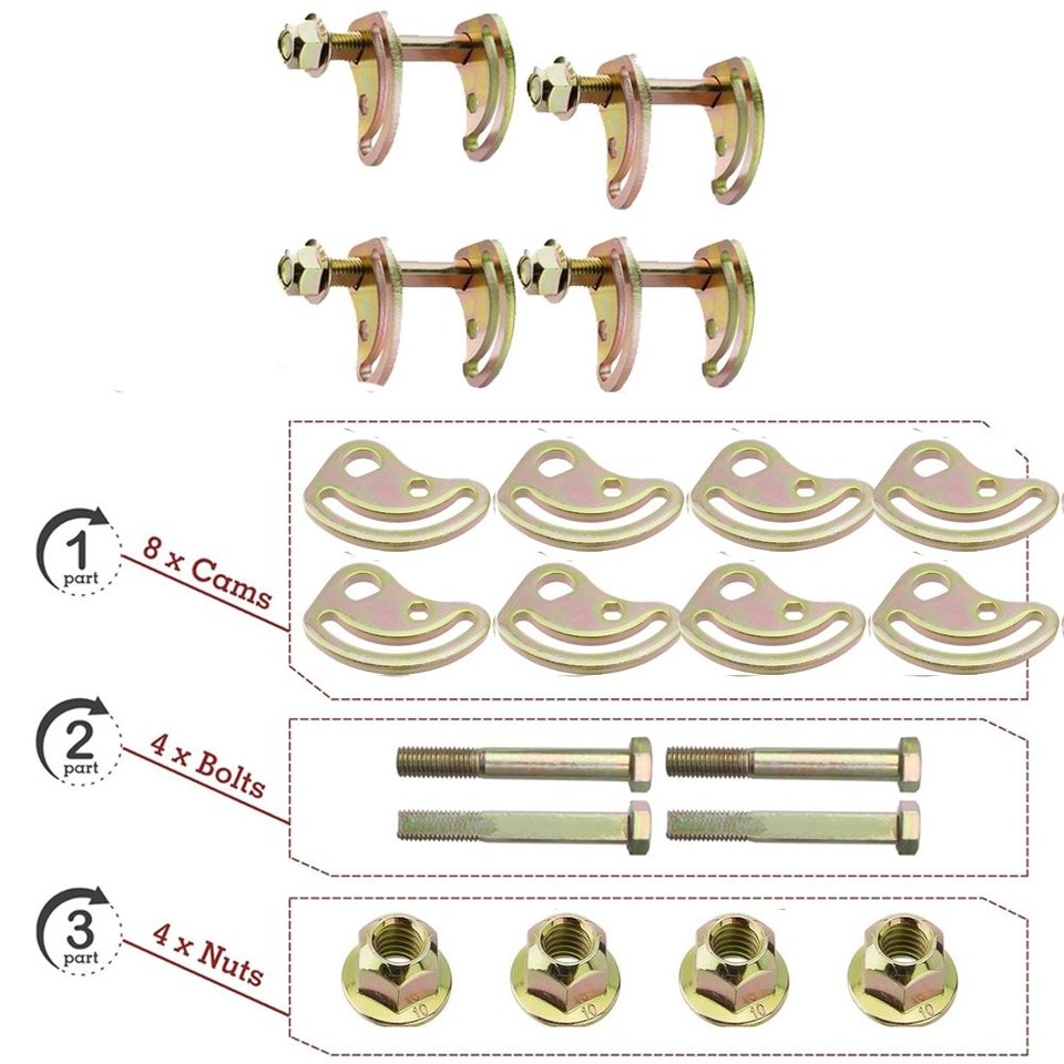 (4) Front Upper Control Arm Cam Bolts Kit For Silverado 1500HD 2500HD ...