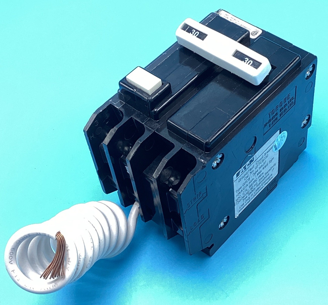 Circuit Breaker Eaton Cutler Hammer GFCB230 GFTCB230 30 Amp 2 Pole GFCI ...