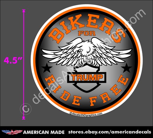 BIKERS FOR TRUMP MOTORCYCLE DECAL WINDOW BUMPER STICKER POLITICAL | eBay