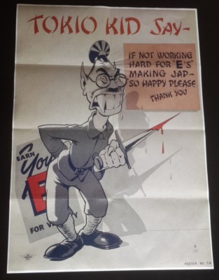 1943 USA AMERICA ANTI AXIS JAPAN TOKIO KID KNIFE TOKYO TOJO PROPAGANDA ...
