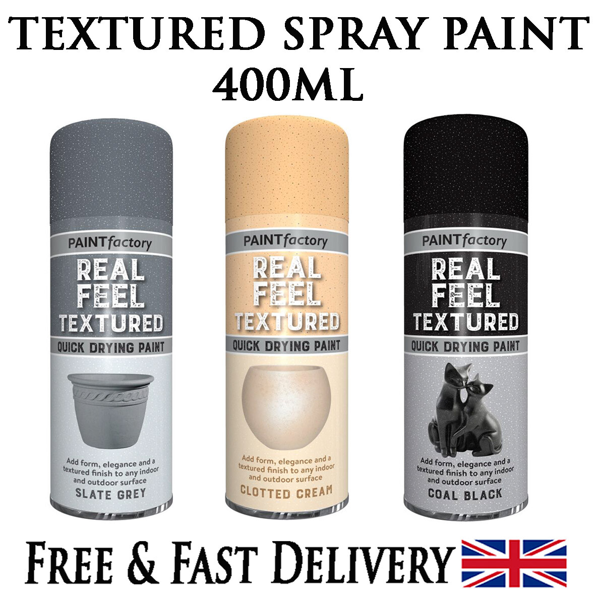 Textured Spray Paint Real Feel Aerosol Matt Gloss Wood Metal Plastic ...