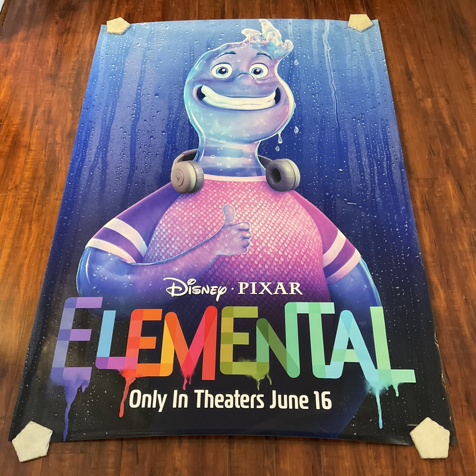 ELEMENTAL *WADE RIPPLE Disney Pixar Original D/S Bus Stop Movie Poster ...
