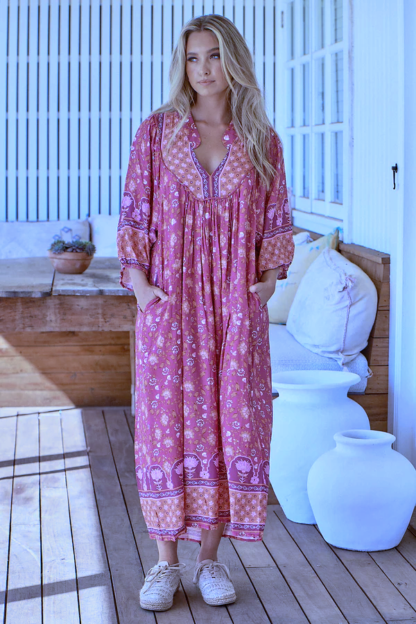 New Women's Boheme Midi Dress Merlot Jaase Boho Fashion Kenzie Tenzie ...
