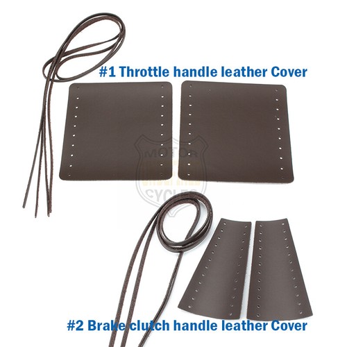 Universal Leather Grips Motorcycle Handle Grip Throttle Covers Retro ...