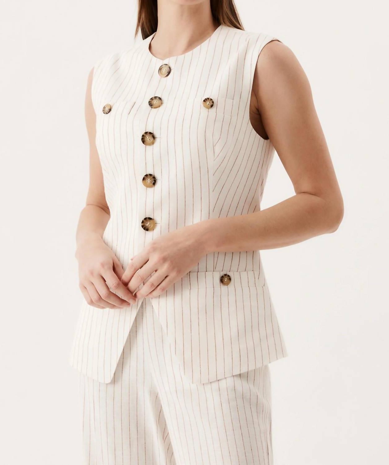 Tyler Boe Cutler Linen Vest Ginger | eBay UK