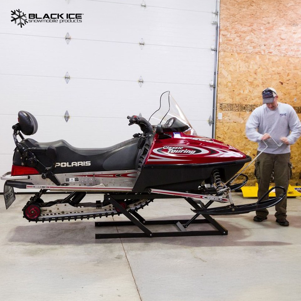 Black Ice Snowmobile Lift Jack with Manual Hand Crank and 700 Pound ...