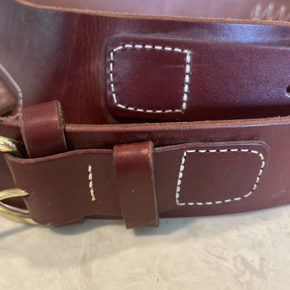 Gun Holster Leather Belt Tooled Cowboy Revolver Pistol Western 22 .35/ ...