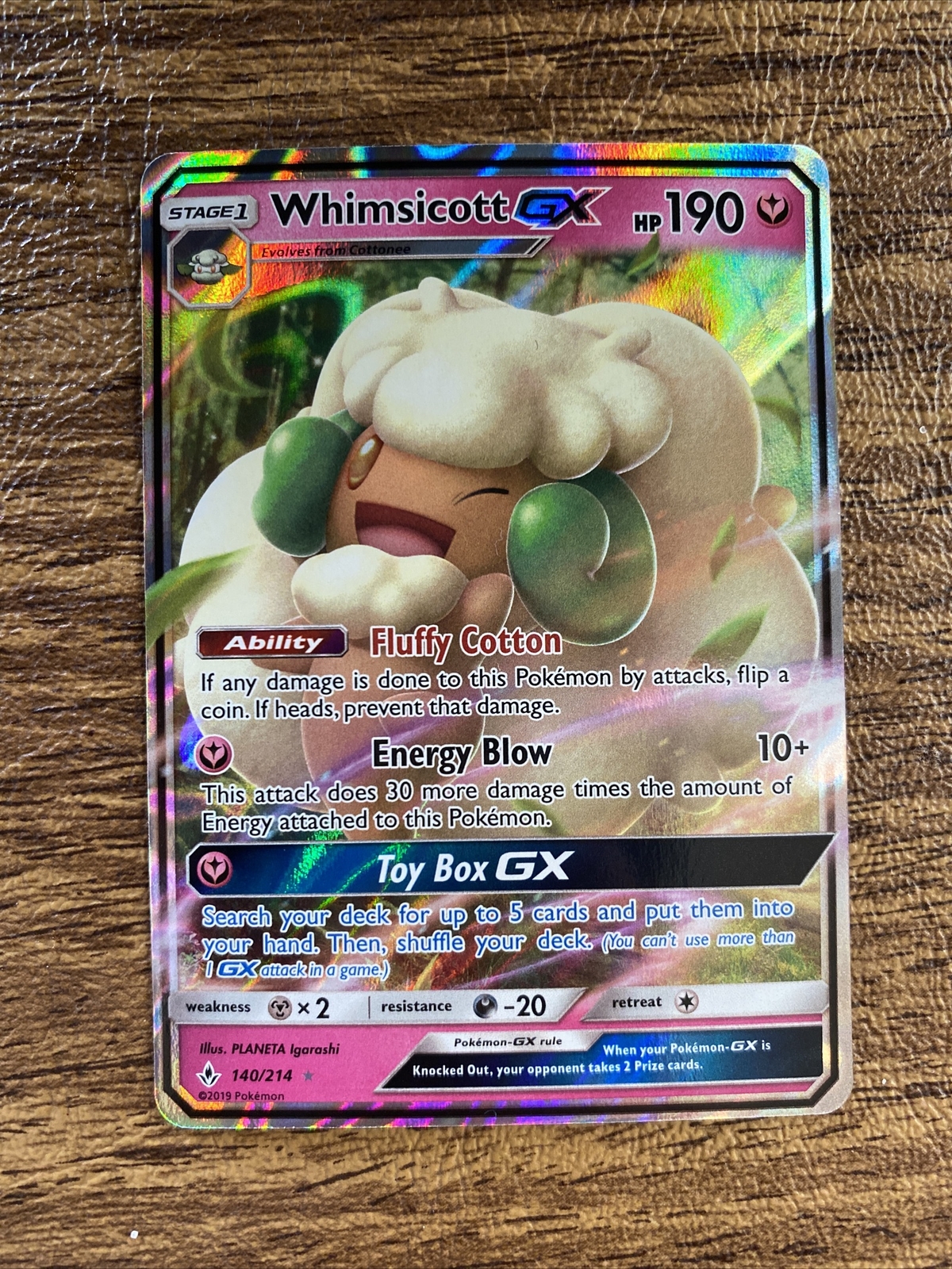 Whimsicott GX 140/214 Unbroken Bonds NM Ultra Rare Full Art Pokemon ...