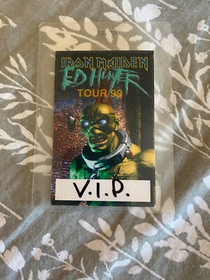 Iron Maiden RARE official 1999 Ed Hunter World Tour VIP Laminate ...