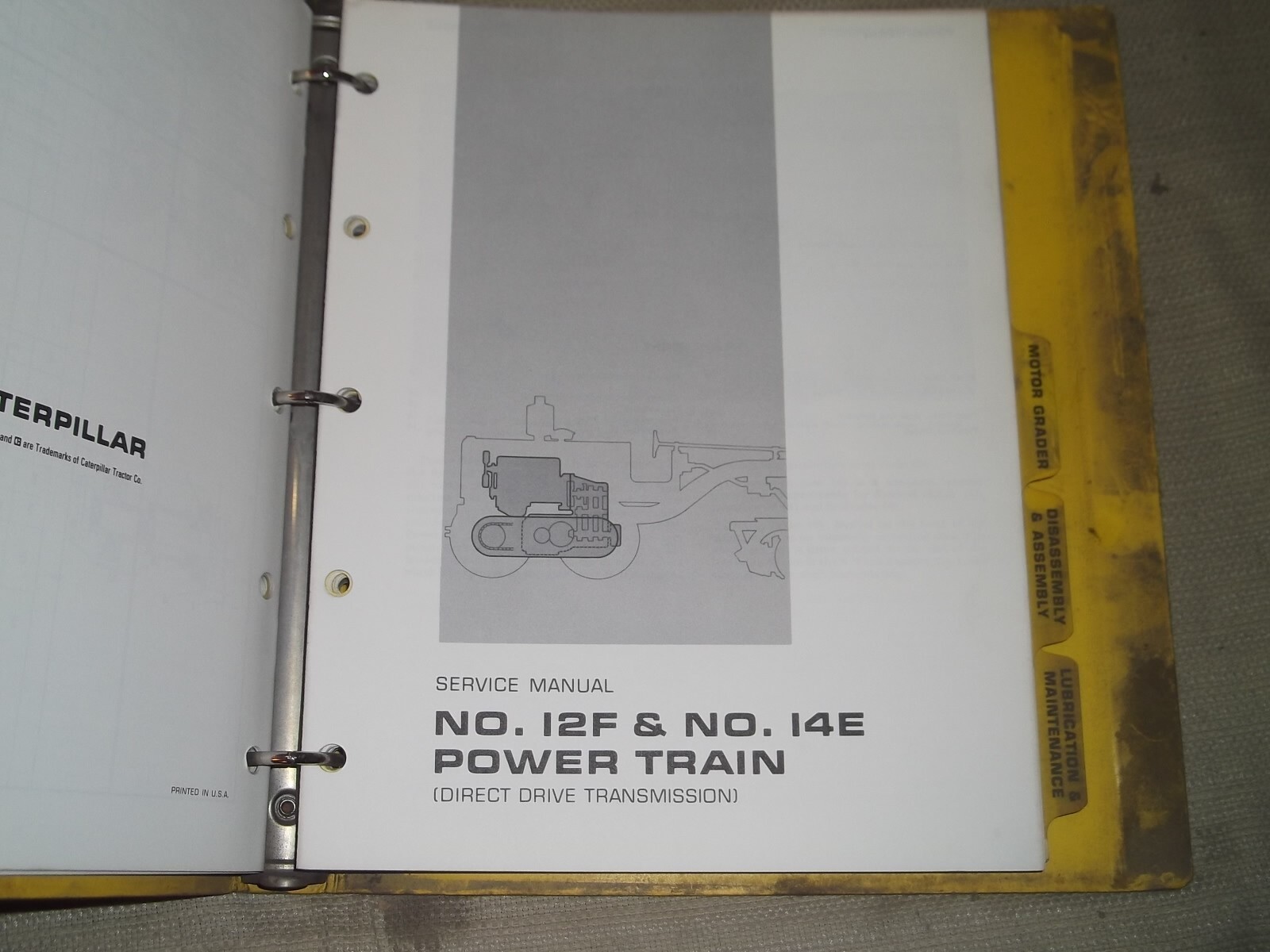 CAT CATERPILLAR NO. 12F NO. 14E MOTOR GRADER SERVICE SHOP REPAIR MANUAL ...