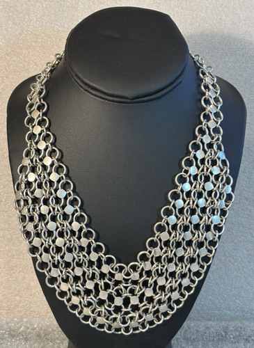 Vtg Chainmail Link 18" Necklace Stainless Steel Interwoven Rings | eBay