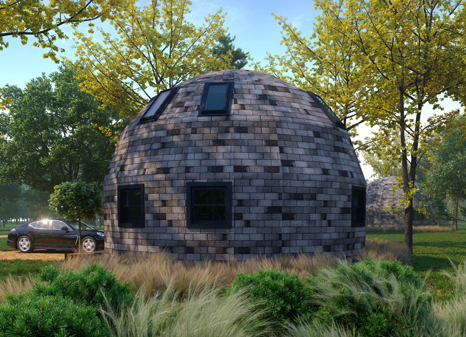 MOON HOUSE 26’ DIAM DOME FRAMING KIT PREFAB WOOD PRE-CUT DIY HOME FRAME ...