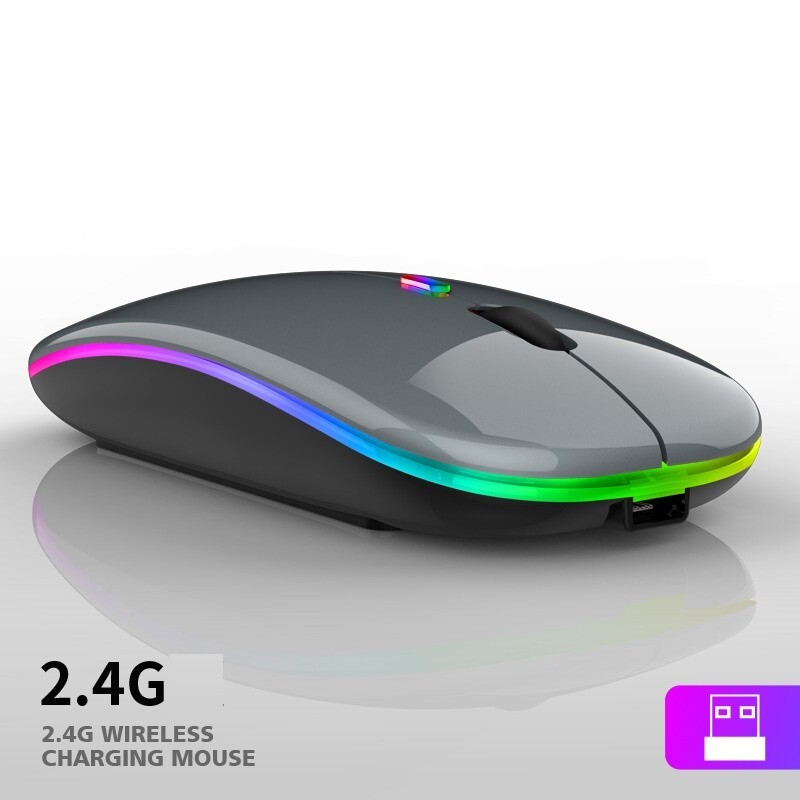 2.4GHz Bluetooth Wireless Optical Mouse USB Rechargeable RGB Mice for ...