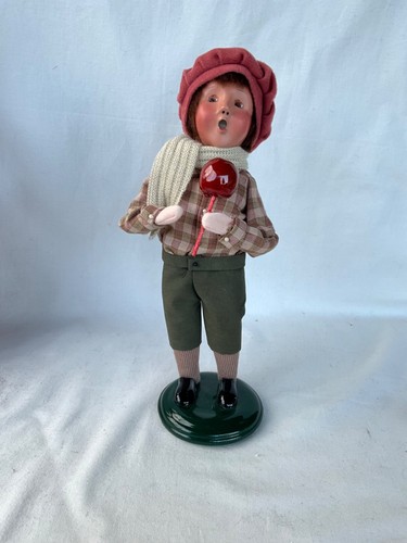 Byers Choice Caroler Fall Autumn Boy holding Candy Apple | eBay