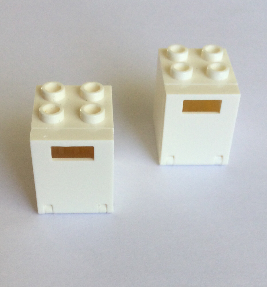 4 Sets LEGO Container Bluish Gray 2x2x2 and White Door With Slot 4345 ...