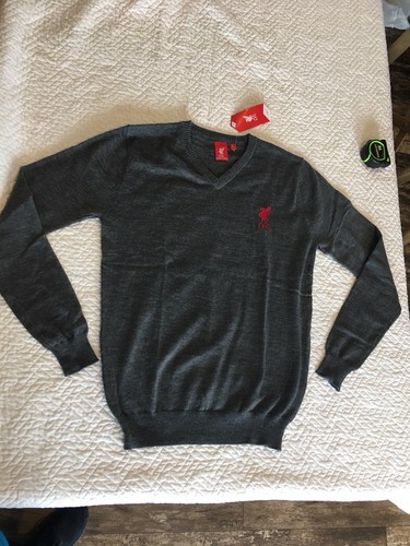 Liverpool FC Official Crest Knitted V-Neck Jumper Sweater Men's Medium ...