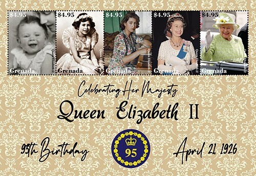 Grenada 2021 - Queen Elizabeth II, 95th Birthday - Sheet of 5v - MNH | eBay