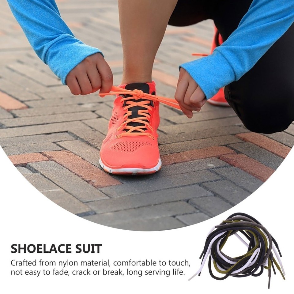 10 Pairs Shoe Laces Replacement Round Shoelaces for Sports Shoes Boots ...