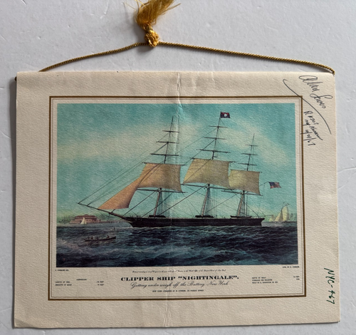 1966 PAA Airways Pan Am Airlines Menu Clipper Ship Nightingale Currier ...