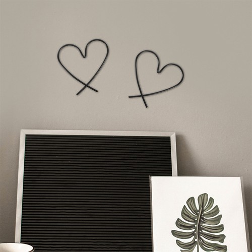 3 Pcs Heart Metal Wall Decor Iron Art for Living Room Home Decoration ...