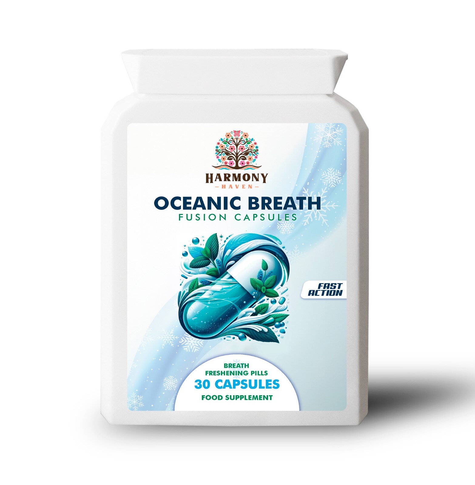 Oceanic Breath Fusion Capsules 30 - Fresh Breath - Peppermint & Brown ...