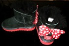 $179 UGG MINNIE MOUSE BLACK BOOTS/RED MINNIE MOUSE BOW SIZE: 8T OR BIG ...