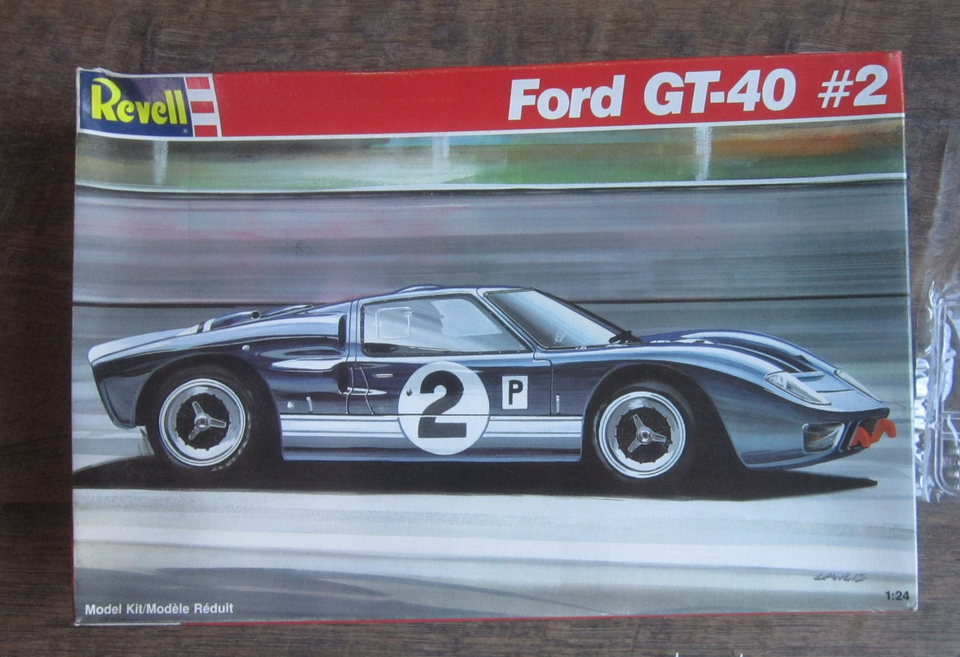 Vintage 1989 Revell FORD GT-40 #2 CAR MODEL KIT 1:24 Scale Junkyard ...