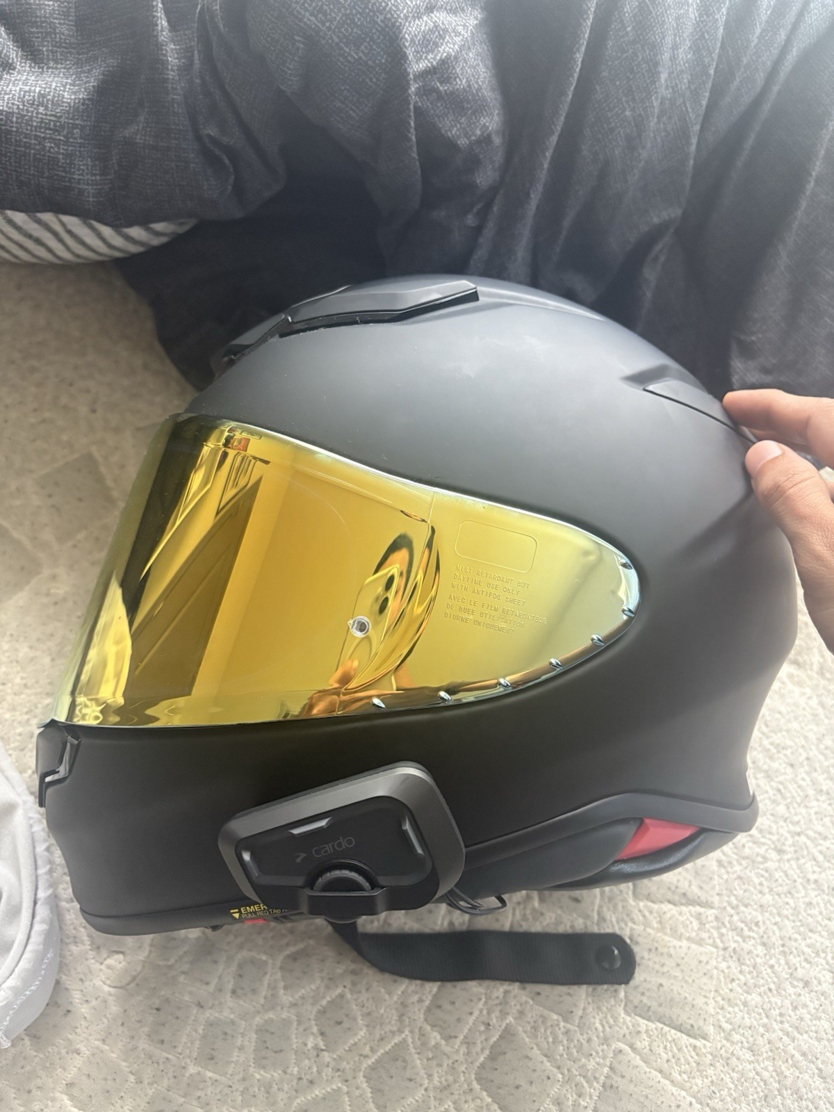 Shoei RF-1400 Motorcycle Helmet Size L. With Cardo Bluetooth And Two ...