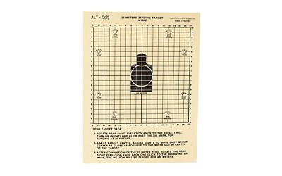 Action Target 25 Meter M16A2 Zeroing Target, Heavy Tagboard Paper, 100 ...