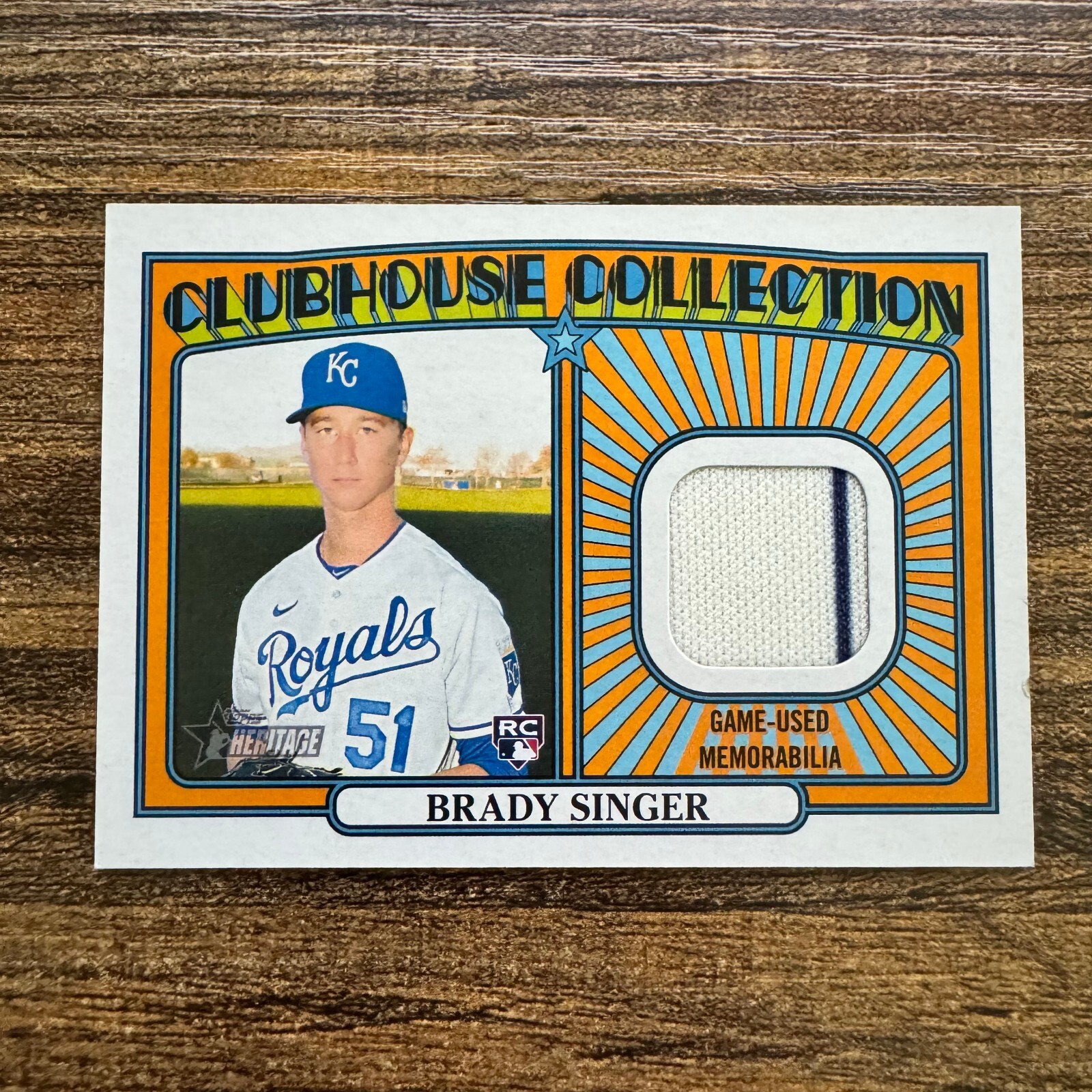 2021 Topps Heritage Brady Singer Clubhouse Collection Relic #CC-BS KC ...