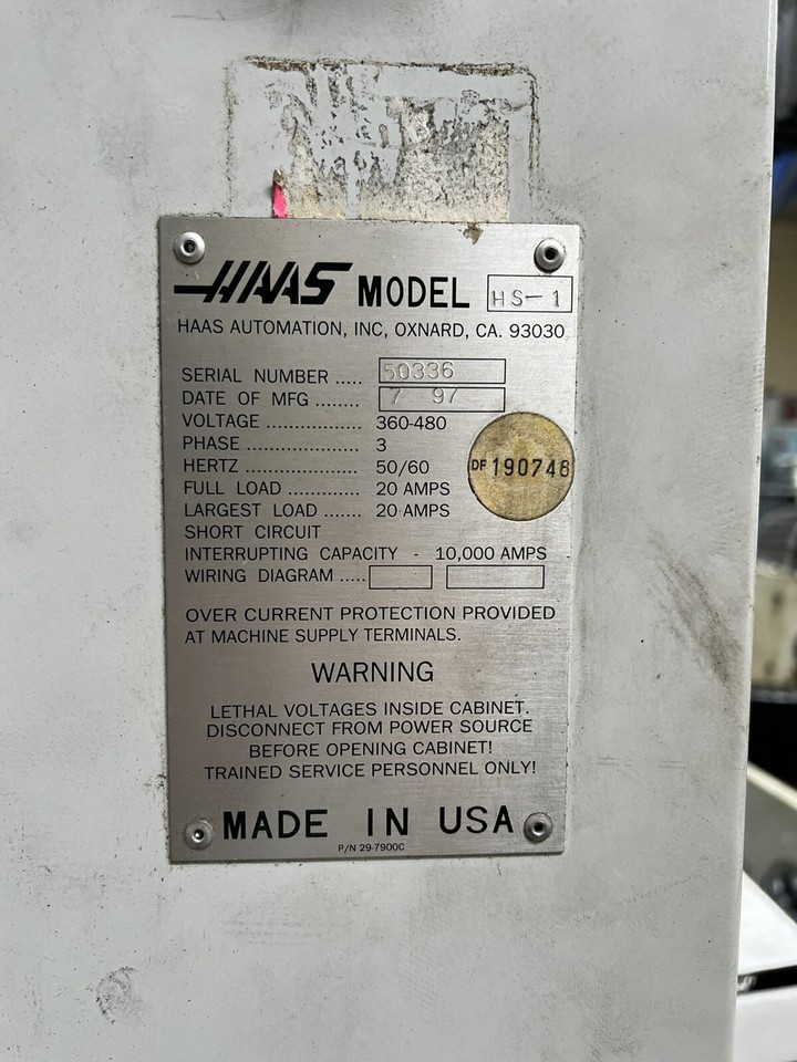 Haas Model HS-1 Horizontal Machining Center w/ CNC Control & 24 ...