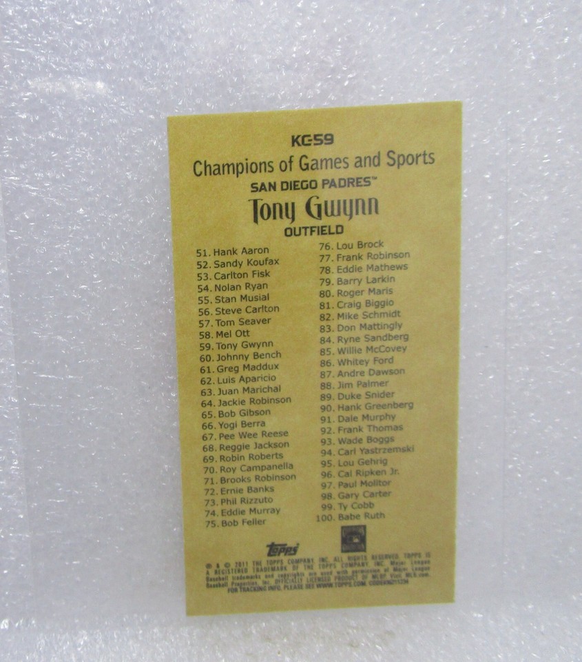 2011 Topps Kimball Champions #KC59 Tony Gwynn | eBay