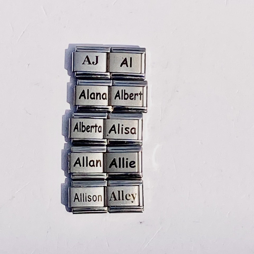 Italian Charm Bulk Lot of 50 Names 9MM Stainless Steel Wholesale Lot ...