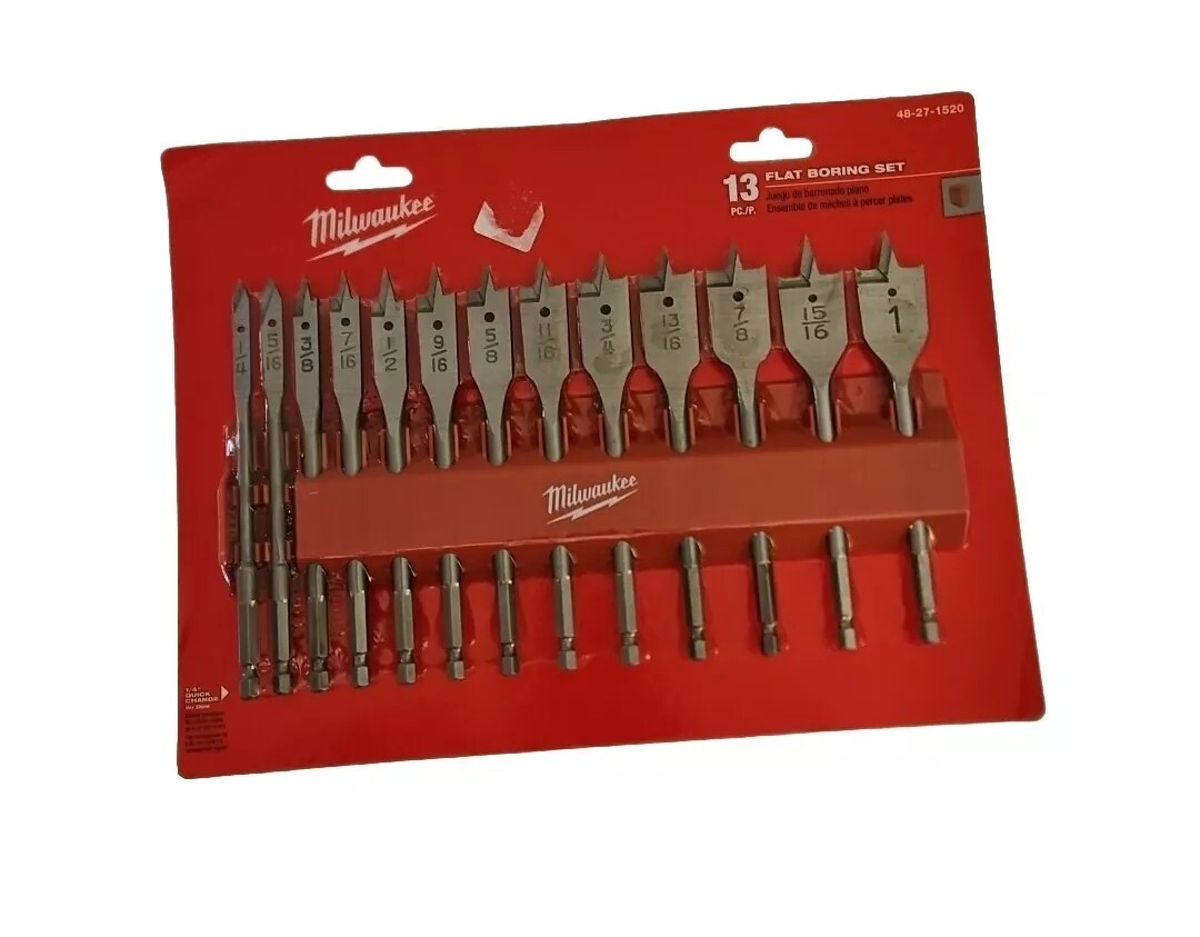 Milwaukee 48-27-1520 13PC Flat Boring Bit Set | eBay