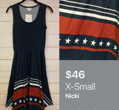 LuLaRoe Nicki Tank Dress-Americana Collection | eBay
