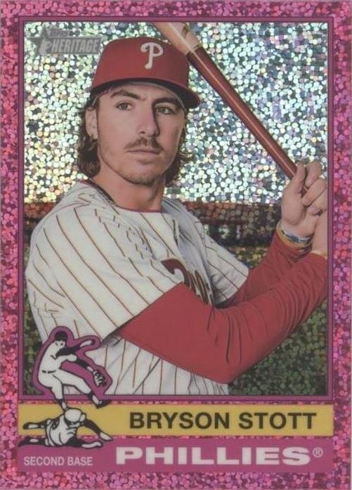 2025 Topps Heritage - Bryson Stott #135 Chrome Pink Sparkle Refractor ...