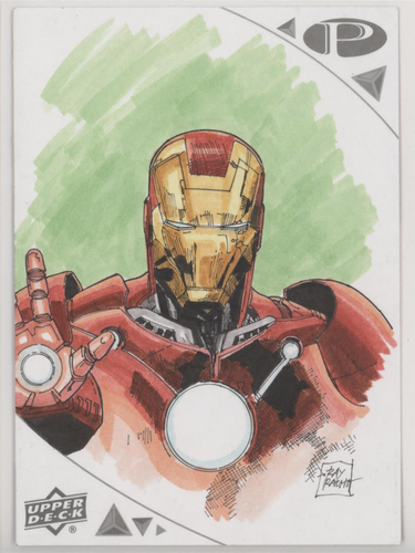 2019 Marvel Premier Iron Man Ray Racho 5x7 Jumbo Oversize Sketch Card 1 ...