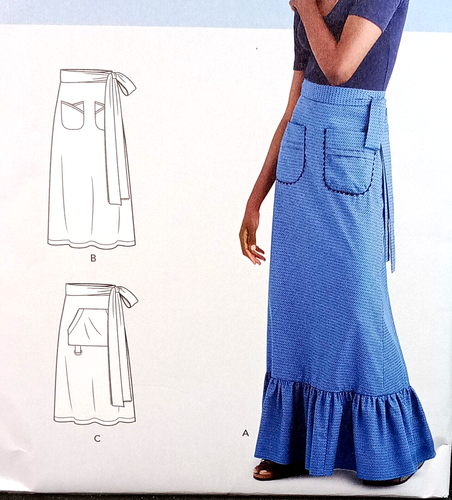 Simplicity S9049 Back Wrapped Prairie Skirt w Pockets Sz 6-14 UNCUT ...