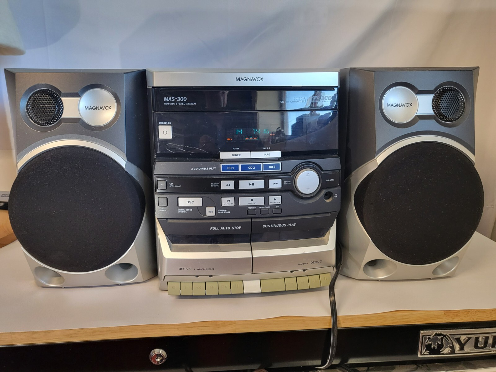 MAGNAVOX MAS-300 Mini HIFI Stereo System AM/FM 3-CD Cassette AS IS | eBay
