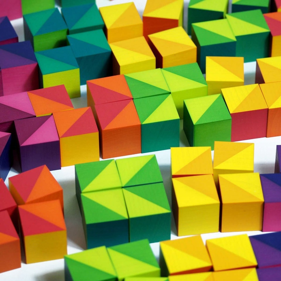 Naef Mosaik 100 puzzle toy game wooden colorful rainbow Kathrin Kiener ...