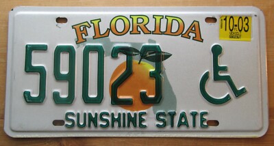 Florida 2003 HANDICAPPED License Plate HIGH QUALITY # 59023 | eBay
