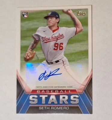 2021 TOPPS SERIES UPDATE BASEBALL STARS #BSA-SR Seth Romero Rc Auto ...