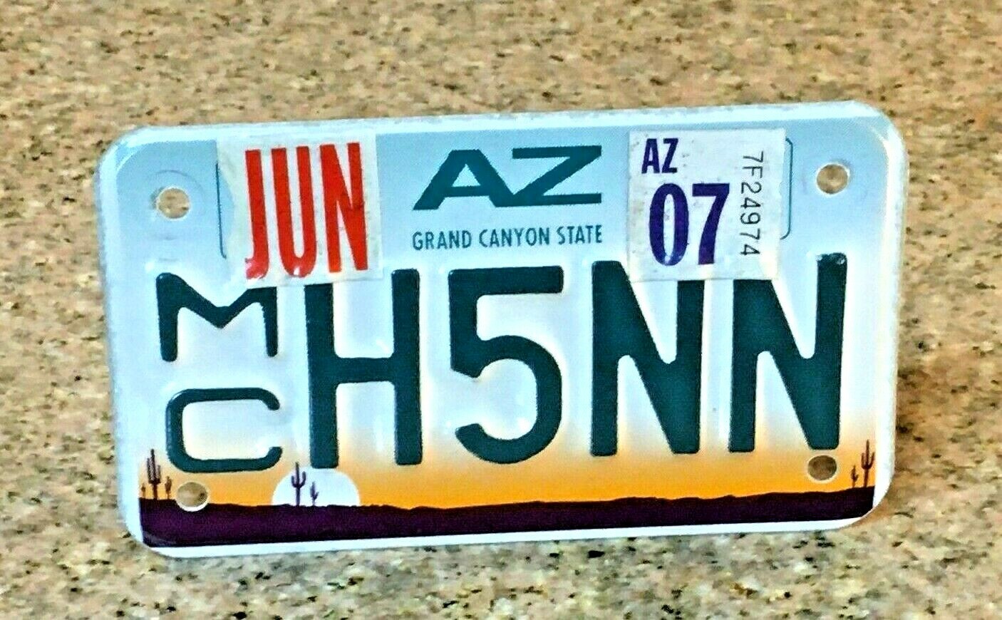 Arizona Motorcycle License Plate Graphic GRAND CANYON STATE Tag # H5NN ...
