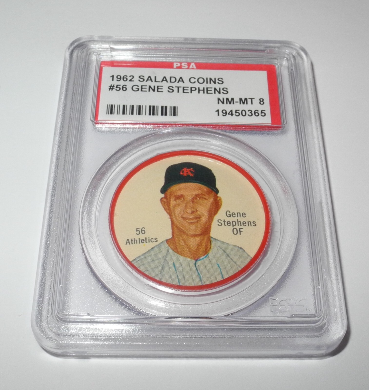 1962 Salada Baseball Coin Pin 56 Gene Stephens Kansas City Athletics ...