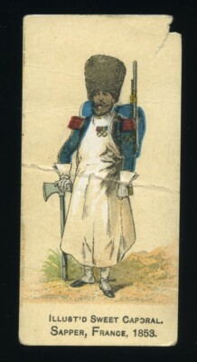 1888 N224 Kinney Military Series #405 Sapper France White Uniform 1853 ...