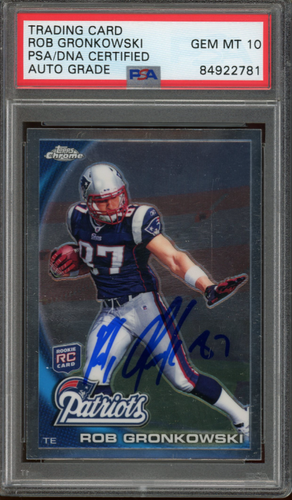 Rob Gronkowski Signed 2010 Topps Chrome Rookie Card - Auto Gem Mint 10 ...