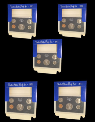 (Lot of 5) 1971 United States Clad Proof Coin Set - As Is | eBay