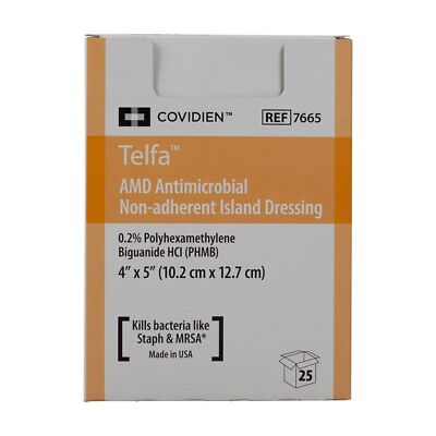 Telfa AMD Island Dressing 4" x 5" Sterile 1's BX of 25 | eBay
