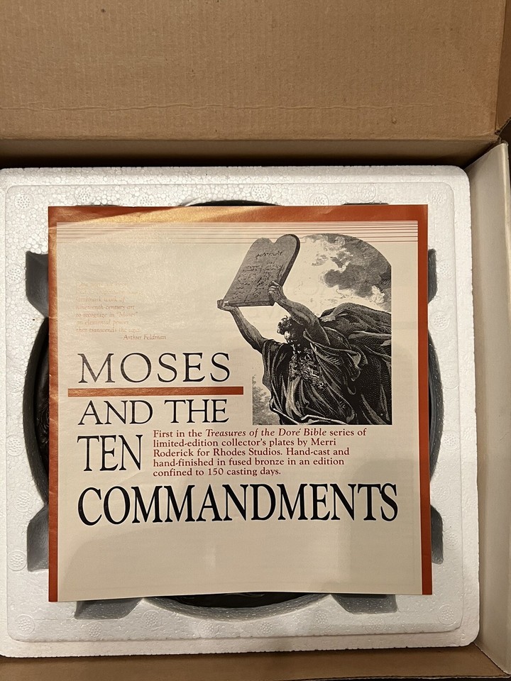 VTG 1986 Rhodes Studio Hand Cast Moses and the Ten Commandments Plate ...