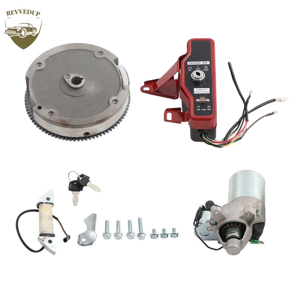 Electric Start Kit Starter Motor Ignition Switch For Honda GX160 5.5HP ...